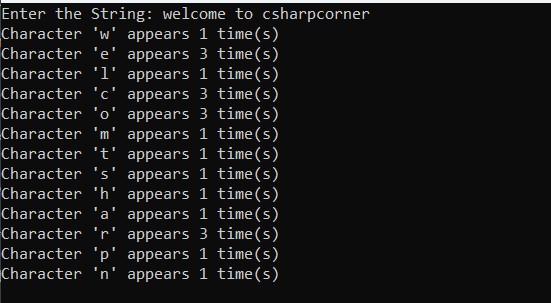 Character Occurrence In A String In C